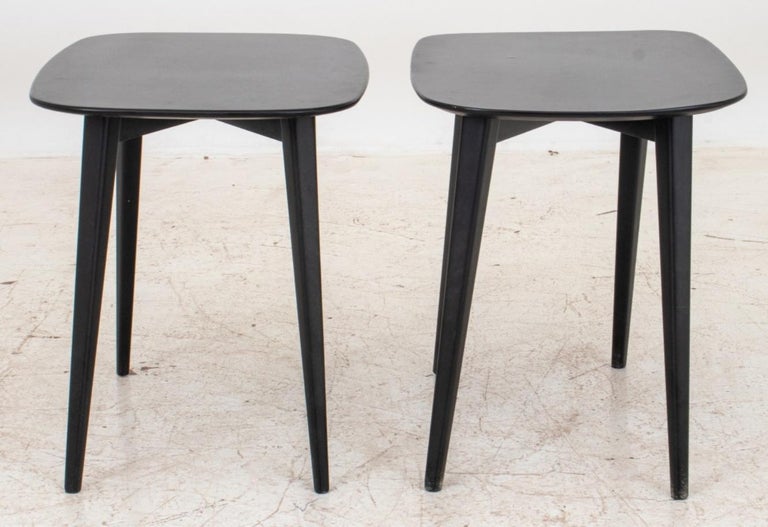 Modernist Matte Black Occasional Tables, Pair For Sale at 1stDibs