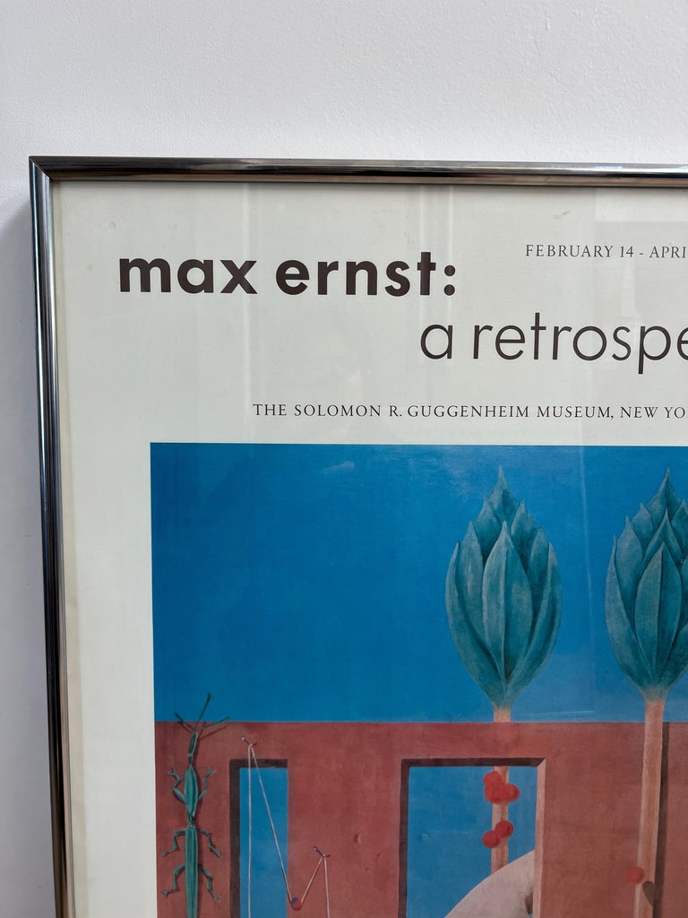 Modernist Max Ernst Exhibition Poster, Framed Behind Glass, 1970s For ...