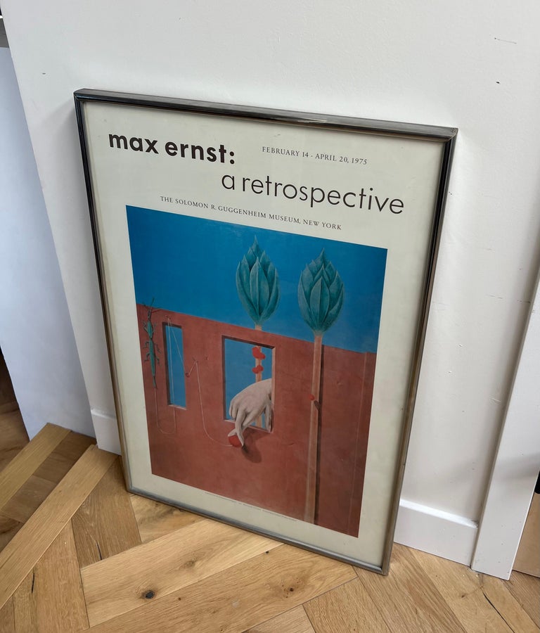 Modernist Max Ernst Exhibition Poster, Framed Behind Glass, 1970s For ...