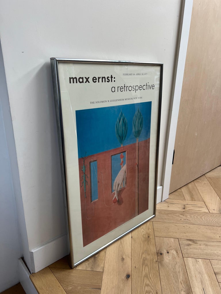 Modernist Max Ernst Exhibition Poster, Framed Behind Glass, 1970s For ...