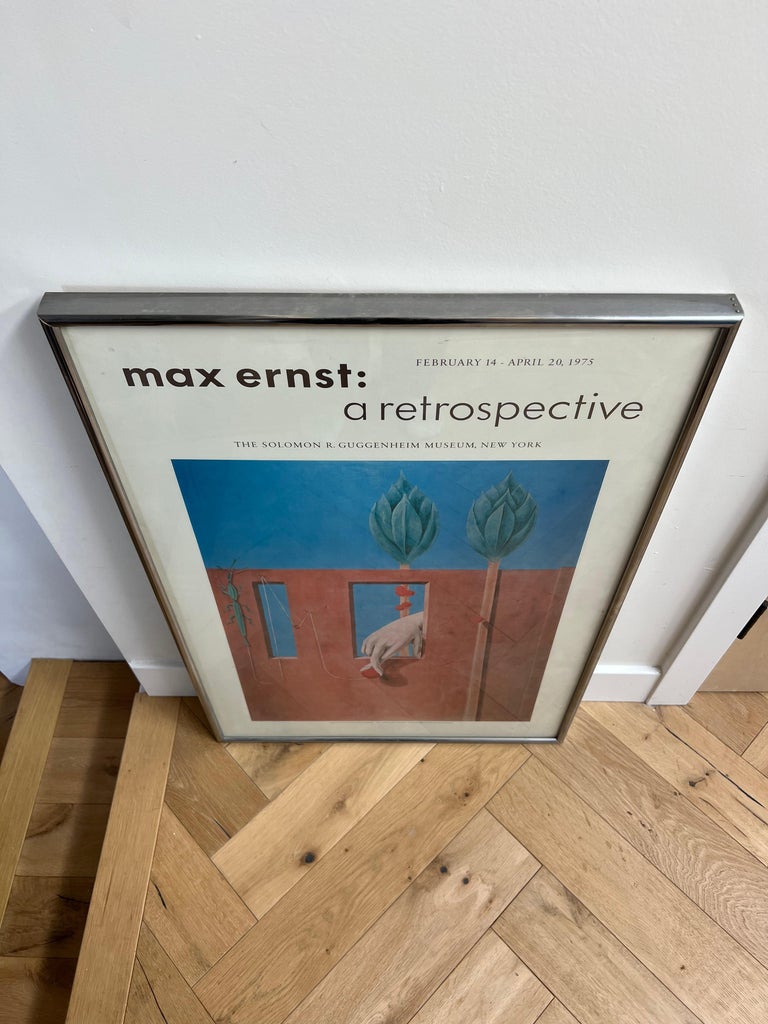 Modernist Max Ernst Exhibition Poster, Framed Behind Glass, 1970s For ...