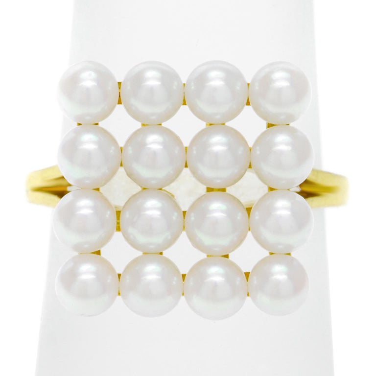 Modernist Mikimoto Pearl Ring at 1stDibs