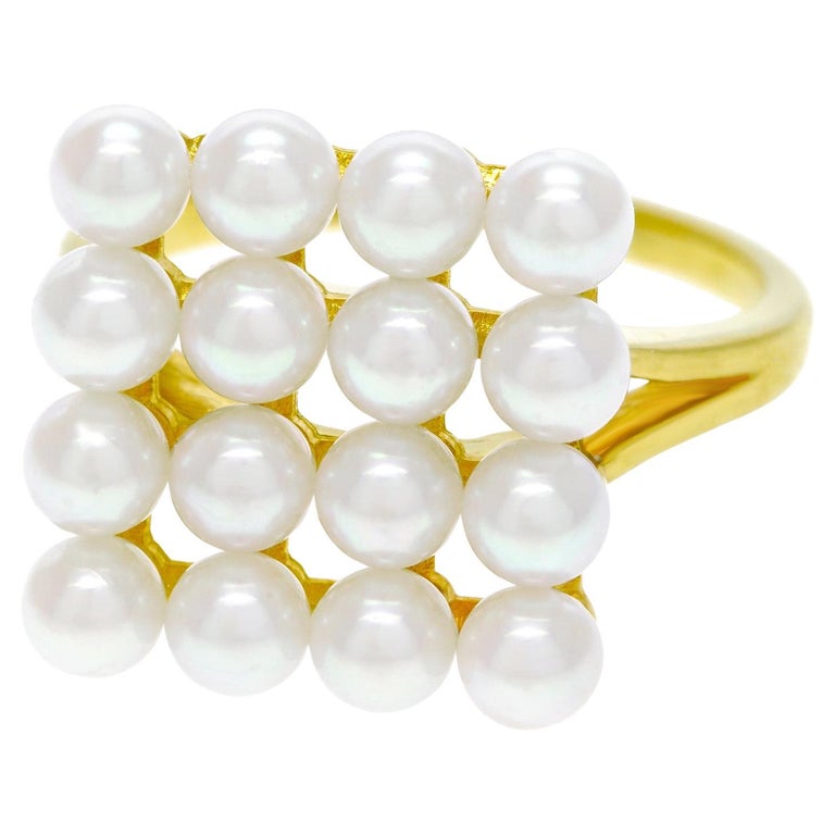Modernist Mikimoto Pearl Ring at 1stDibs