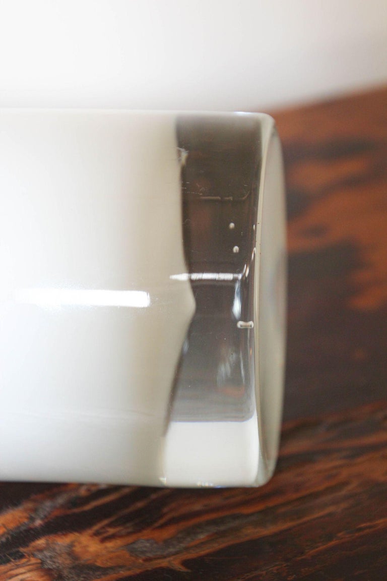 Modernist Minimalist White Glass Flower Vase For Sale at 1stDibs