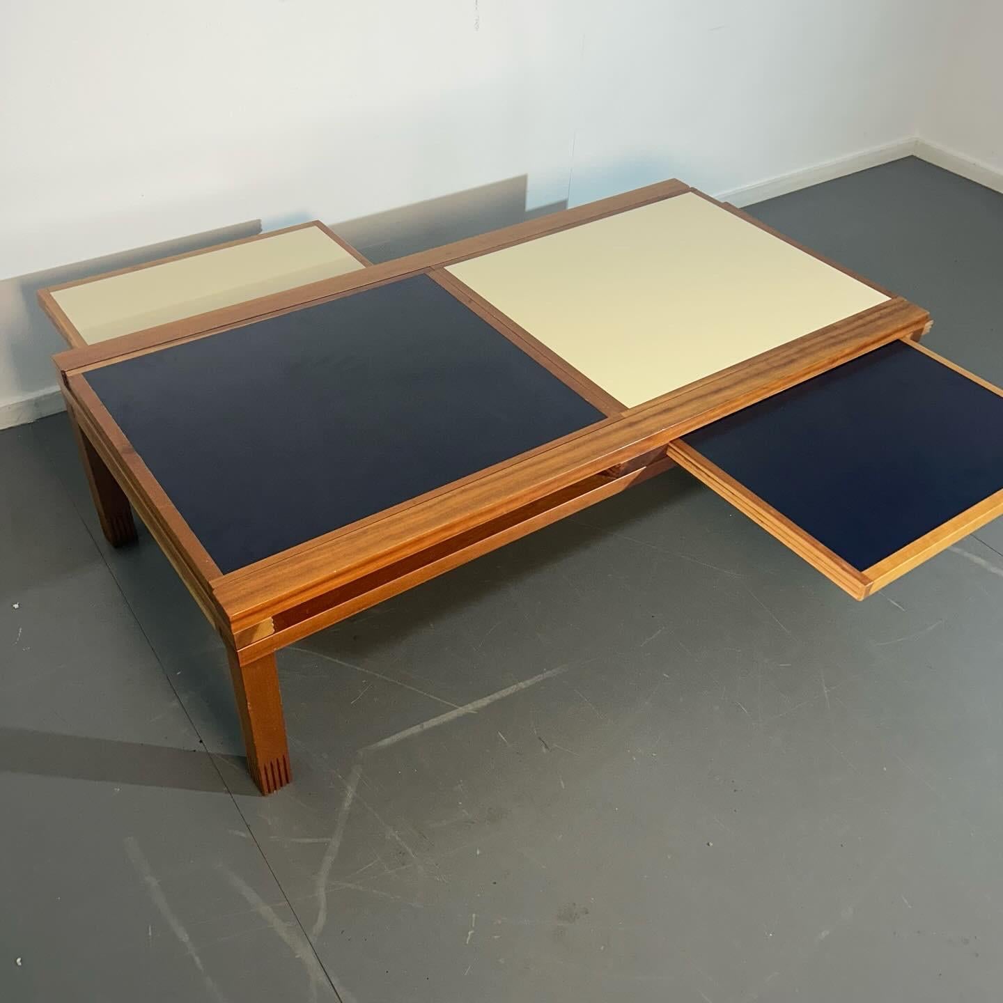 Modernist Modular Wood Coffee Table by Bernard Vuarnesson. France, 1980s at 1stDibs