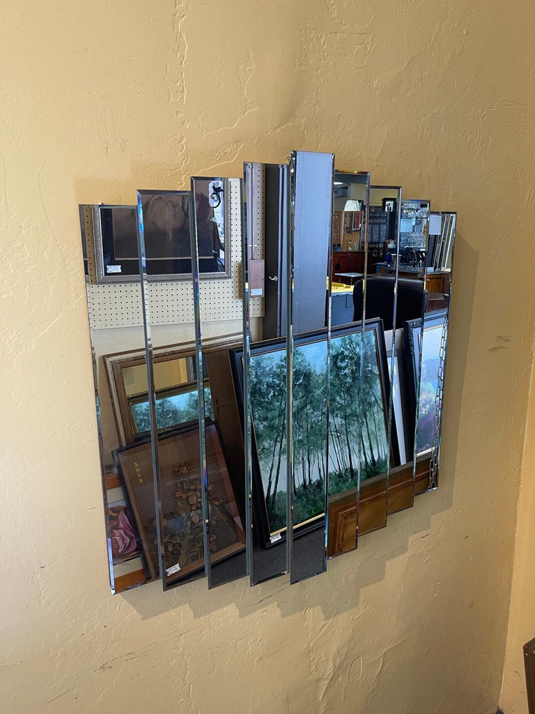Modernist Multi-level Large Decorative Nine Panel Wall Mirror For Sale ...