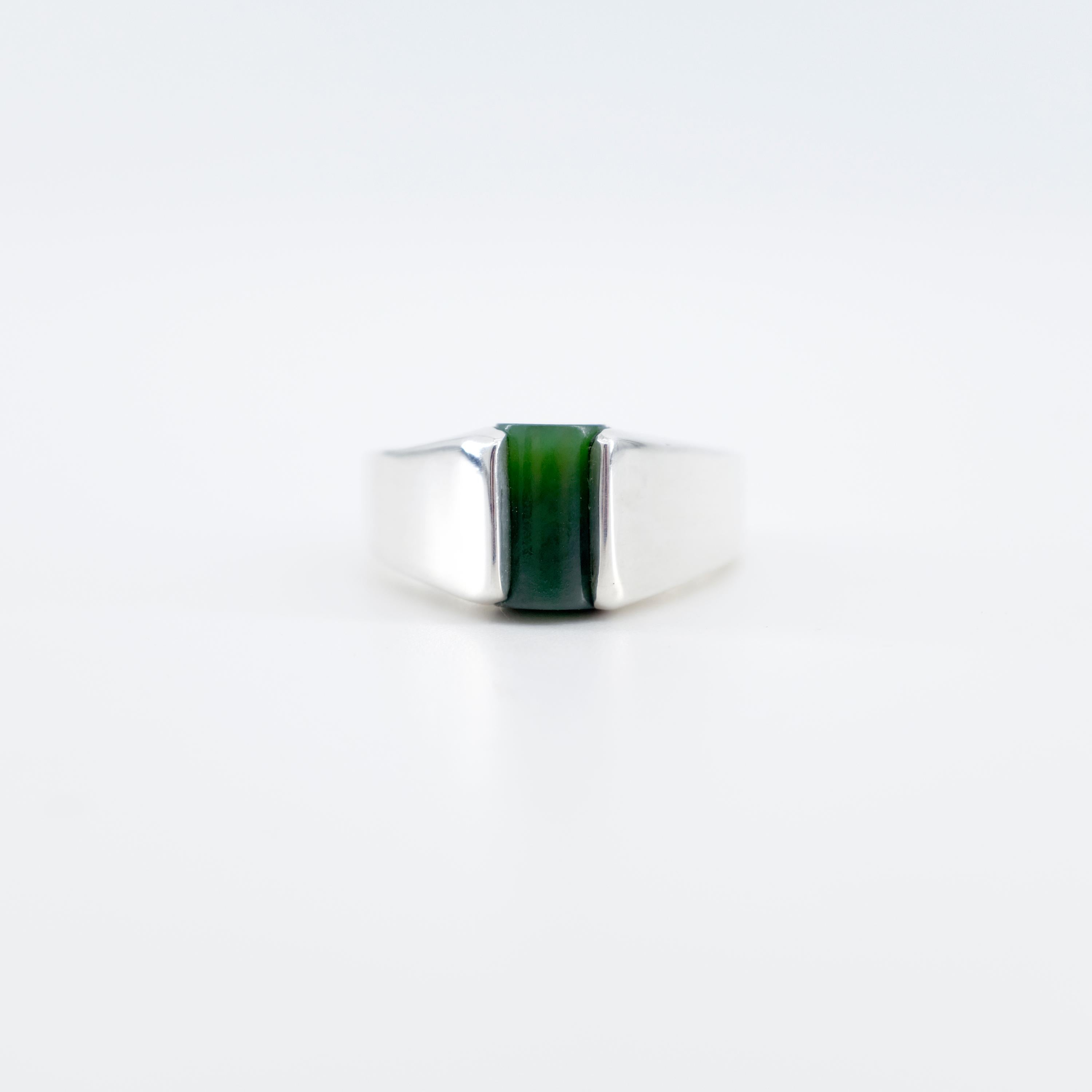Modernist Nephrite Jade Ring in Silver at 1stDibs | nephrite ring, jade ...
