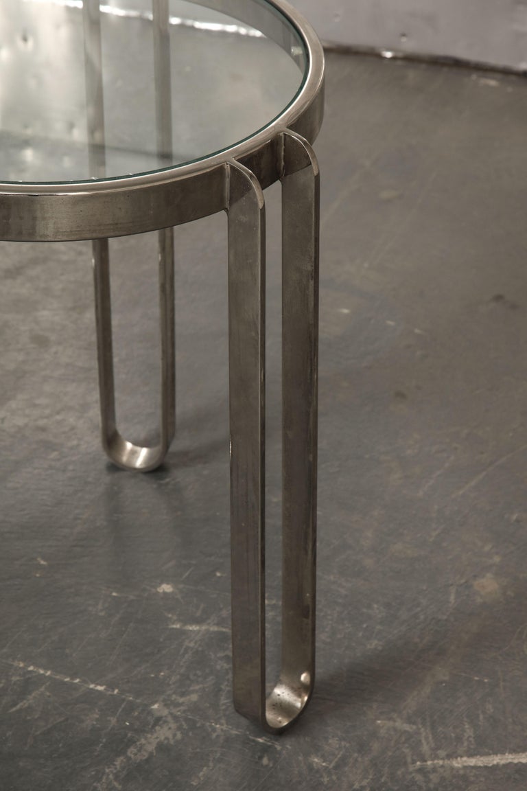 Modernist Nickel and Glass Table at 1stDibs