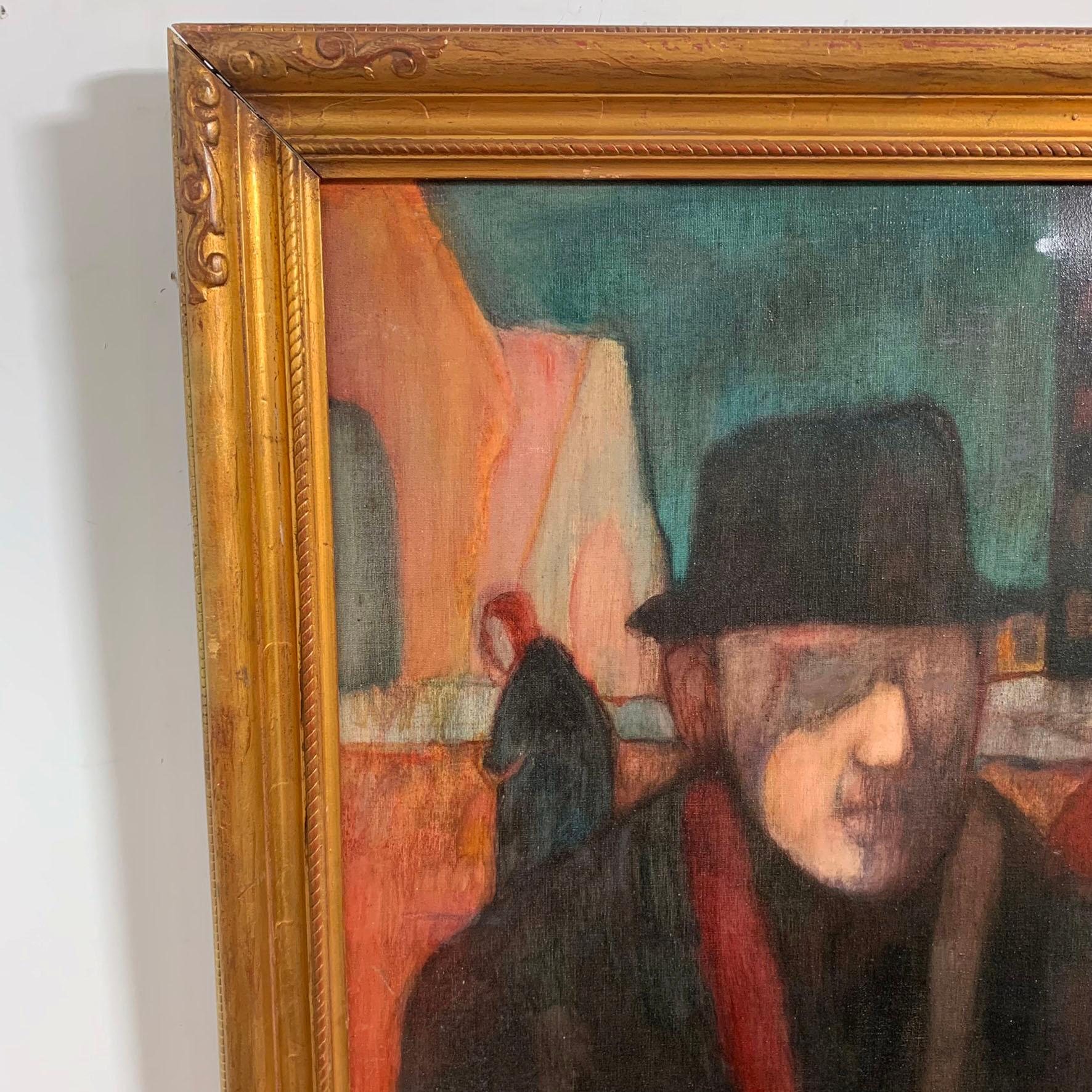 Modernist Oil by Diane Vidito Titled "Putnam Square", Cambridge, MA ca ...