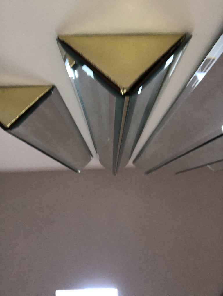 Modernist Op Art Prism Beveled Mirror 3D Wall Panel Sculpture - 6 ...