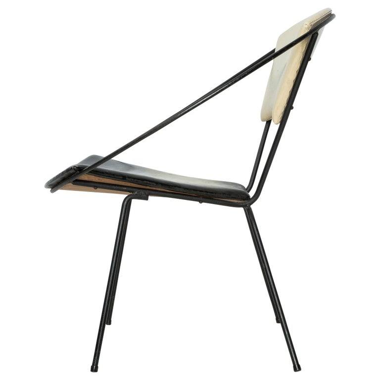 Modernist Orbit Style Hoop Chair with Black Iron Frame, circa 1960s at ...