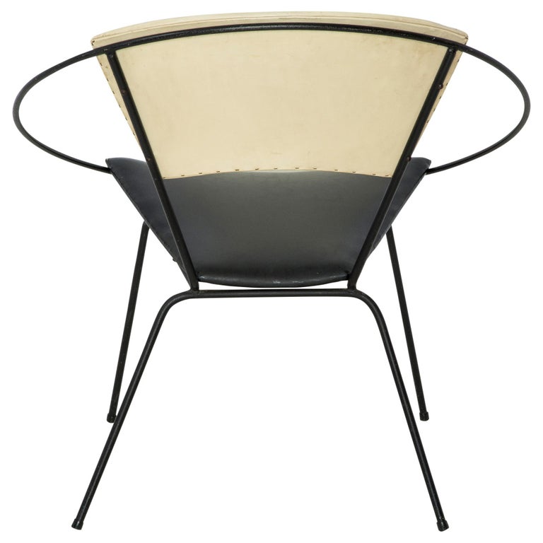 Modernist Orbit Style Hoop Chair with Black Iron Frame, circa 1960s at ...