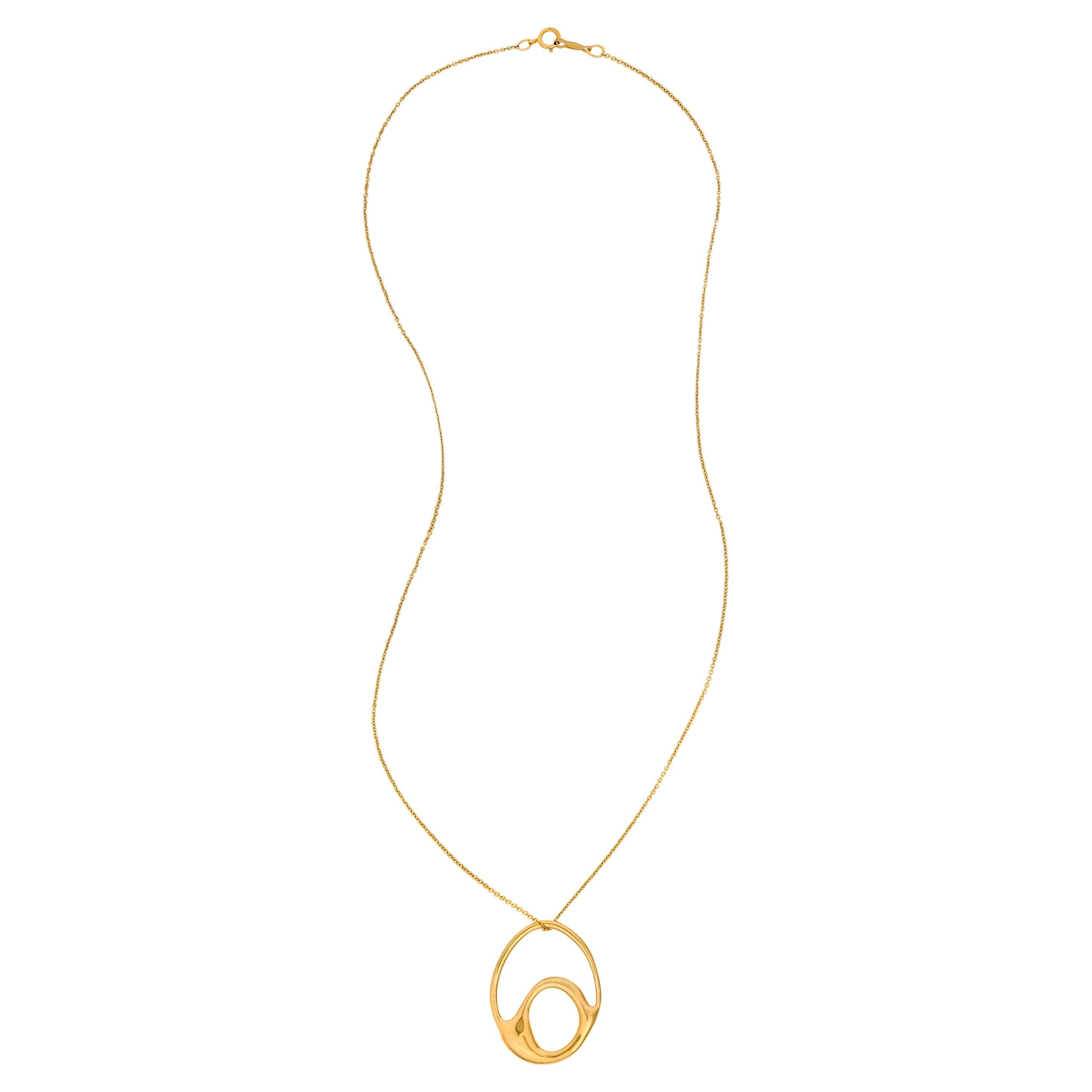 Modernist Organic Loop Pendant, 18 Carat Gold Plated Recycled Silver ...