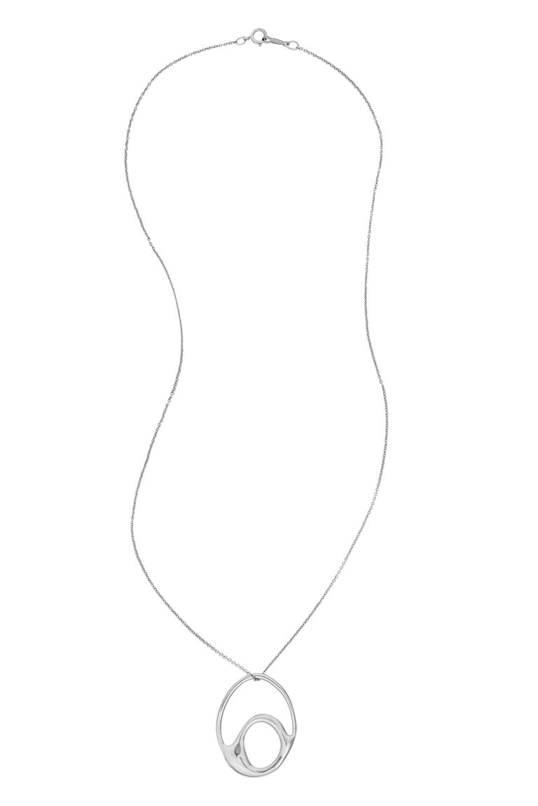 Modernist Organic Loop Pendant in Recycled Silver For Sale at 1stDibs