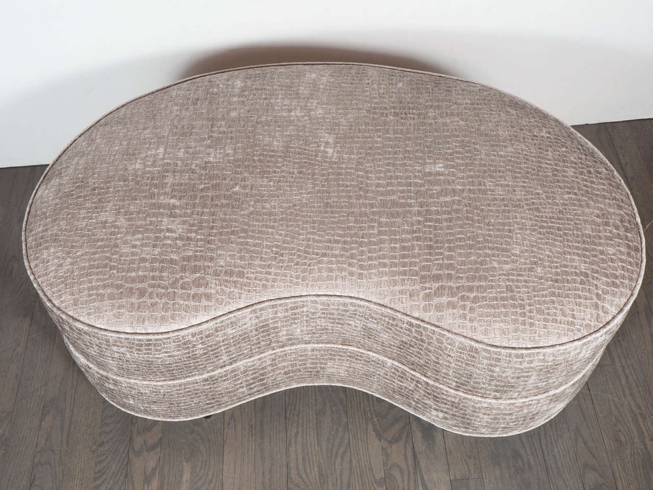 Modernist Organic Shaped Ottoman with Ebonized Walnut Legs and ...