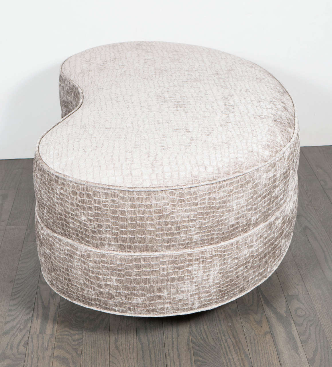 Modernist Organic Shaped Ottoman with Ebonized Walnut Legs and ...