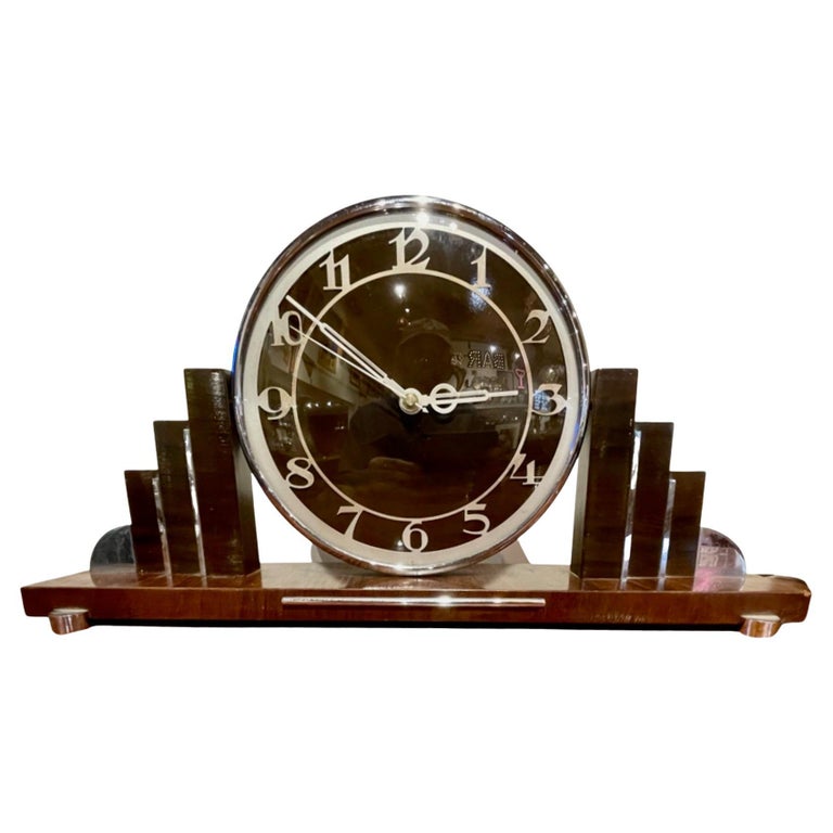 Modernist Original Art Deco Mantle Clock Quartz Conversion at 1stDibs