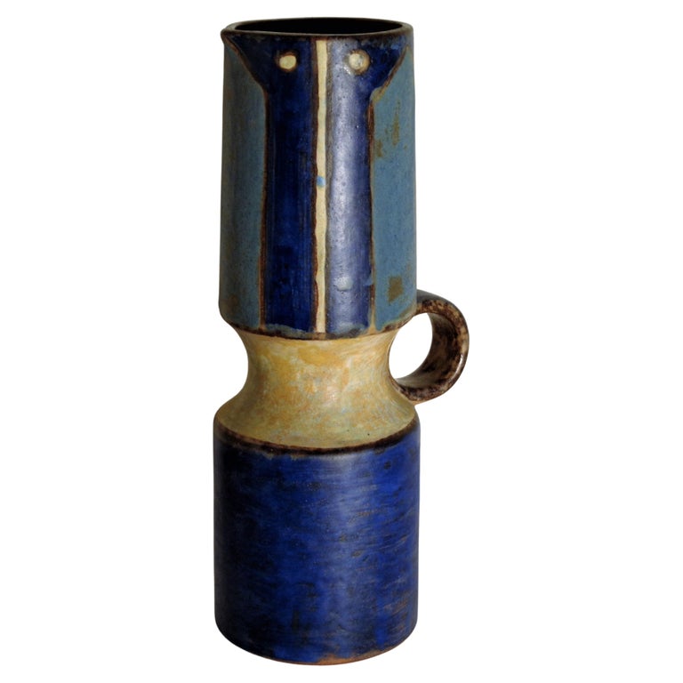 Owl Sculpture Vessel Pitcher by Eva Fritz-Lindner Majolika Karlshrue ...