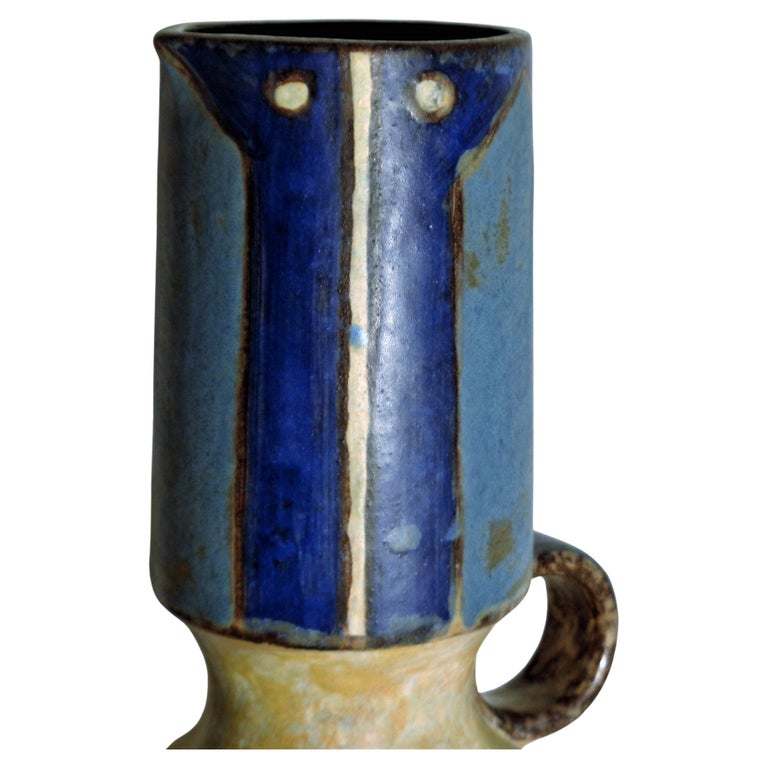 Owl Sculpture Vessel Pitcher by Eva Fritz-Lindner Majolika Karlshrue ...