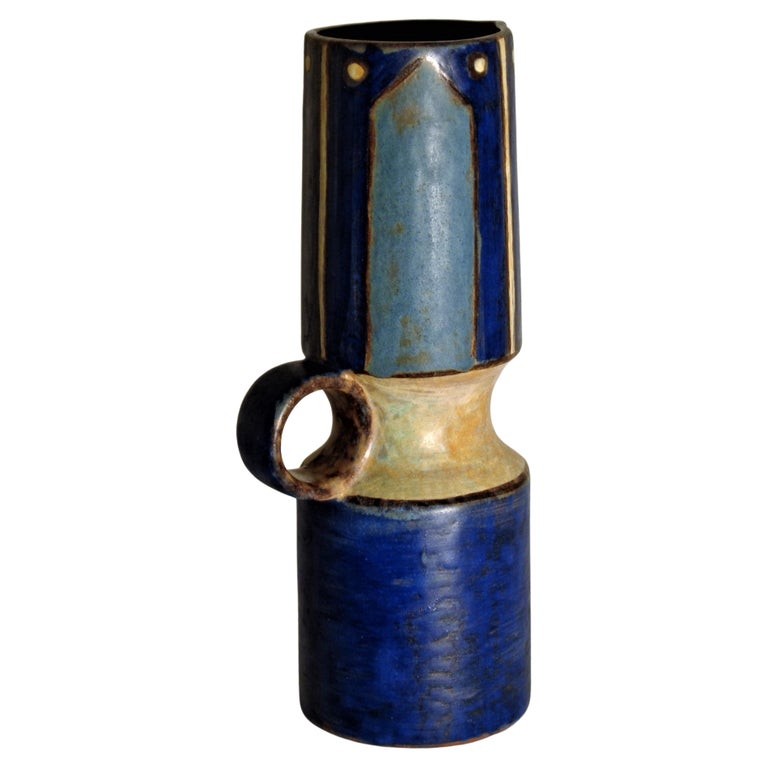 Owl Sculpture Vessel Pitcher by Eva Fritz-Lindner Majolika Karlshrue ...