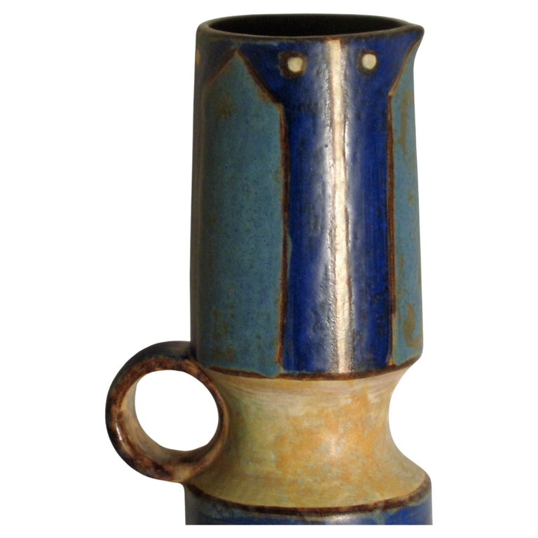 Owl Sculpture Vessel Pitcher by Eva Fritz-Lindner Majolika Karlshrue ...