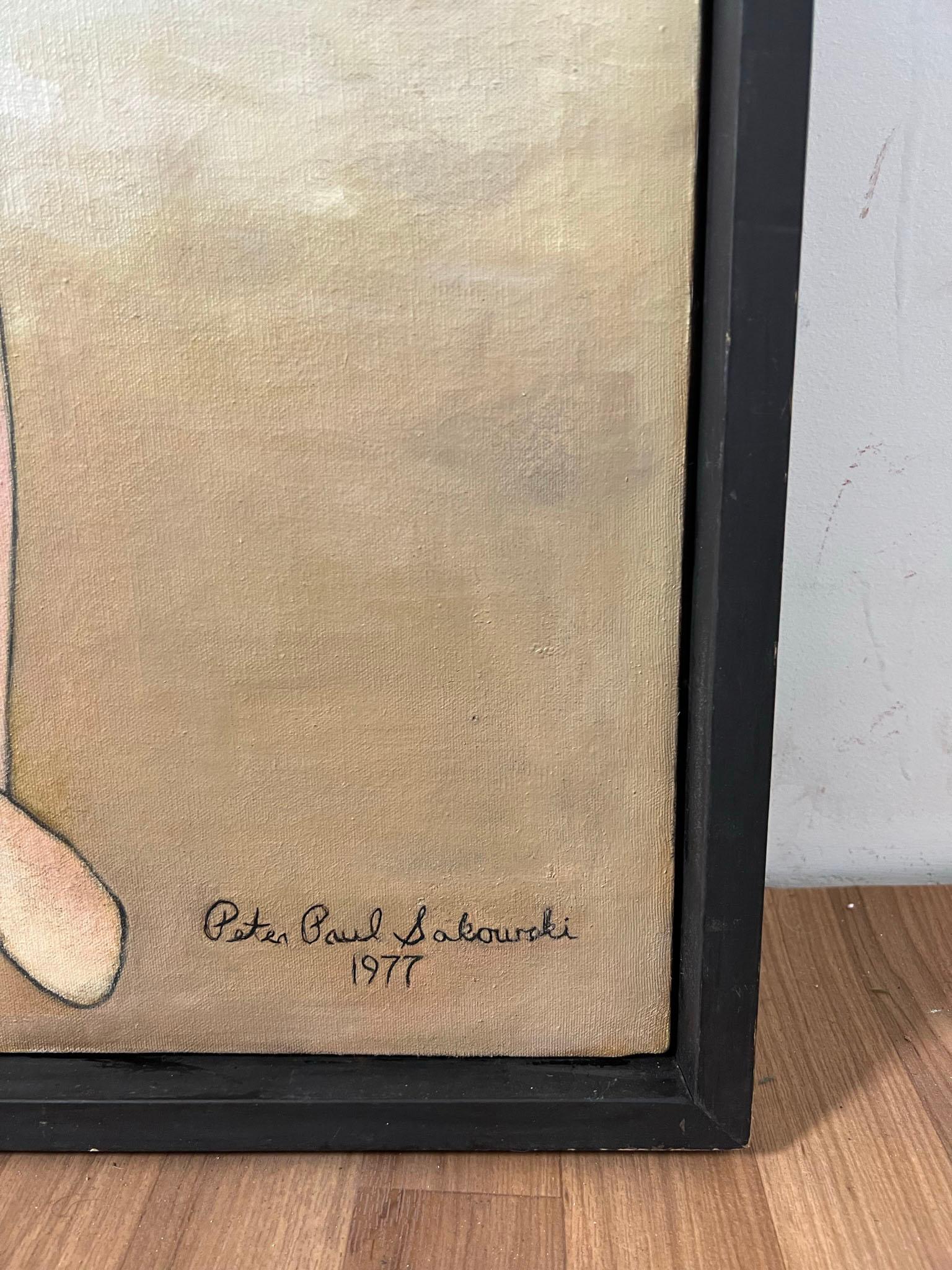 Modernist Painting by Peter Paul Sakowski, Dated 1977 For Sale at 1stDibs