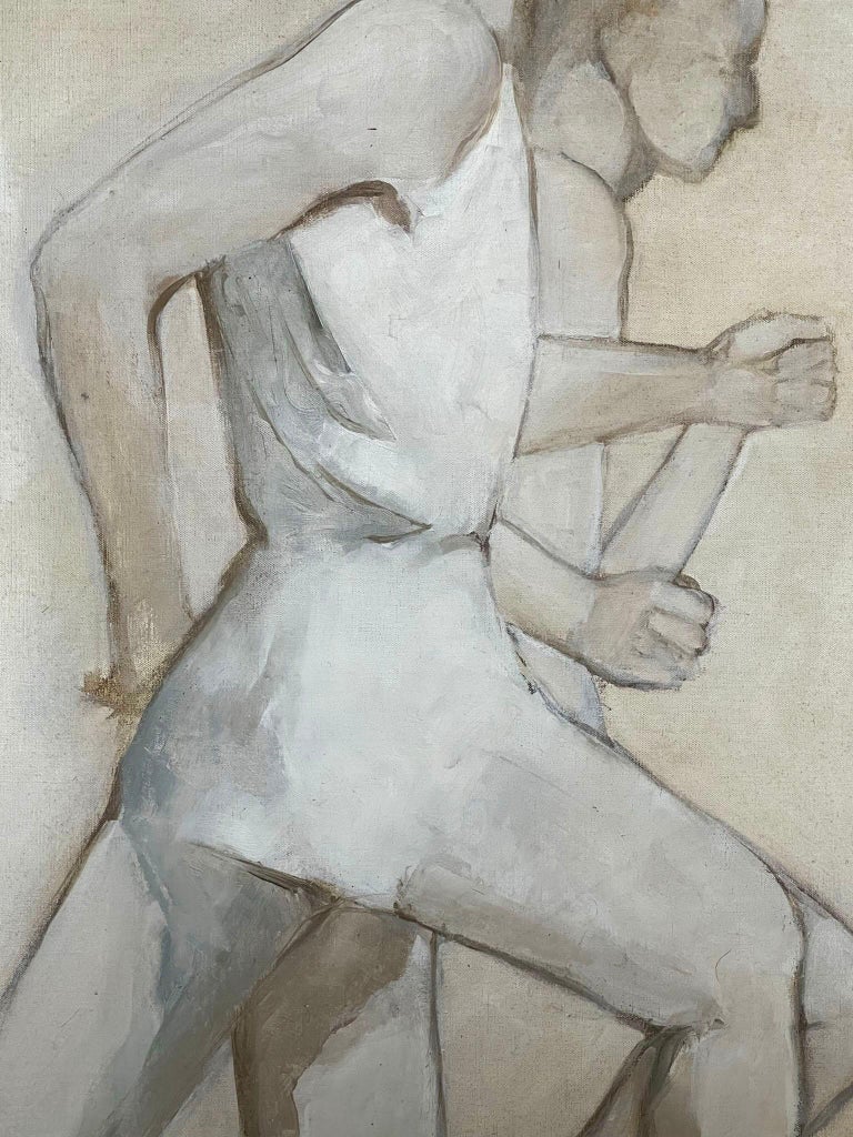 Modernist Painting of Athletic Runners by Joseph Jeswald, D. 1958 For ...