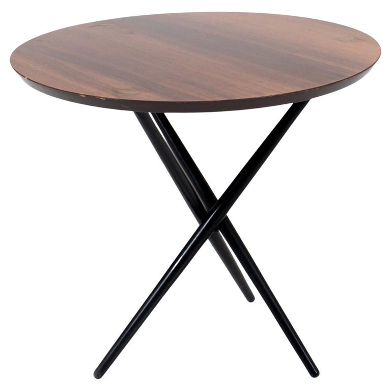Modernist Parcel-Ebonized Walnut Tripod Table For Sale at 1stDibs