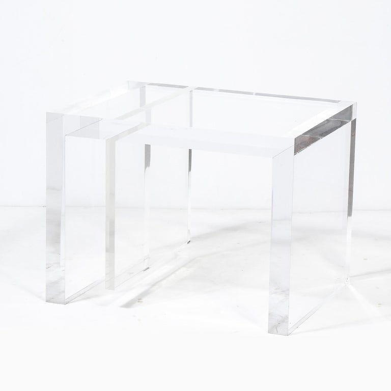Modernist Rectilinear Translucent Lucite Occasional/ Side Table For ...
