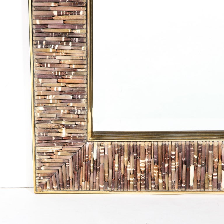 Modernist Sea Urchin Spine Mirror in Sculpted Brass in Style of Joseph ...