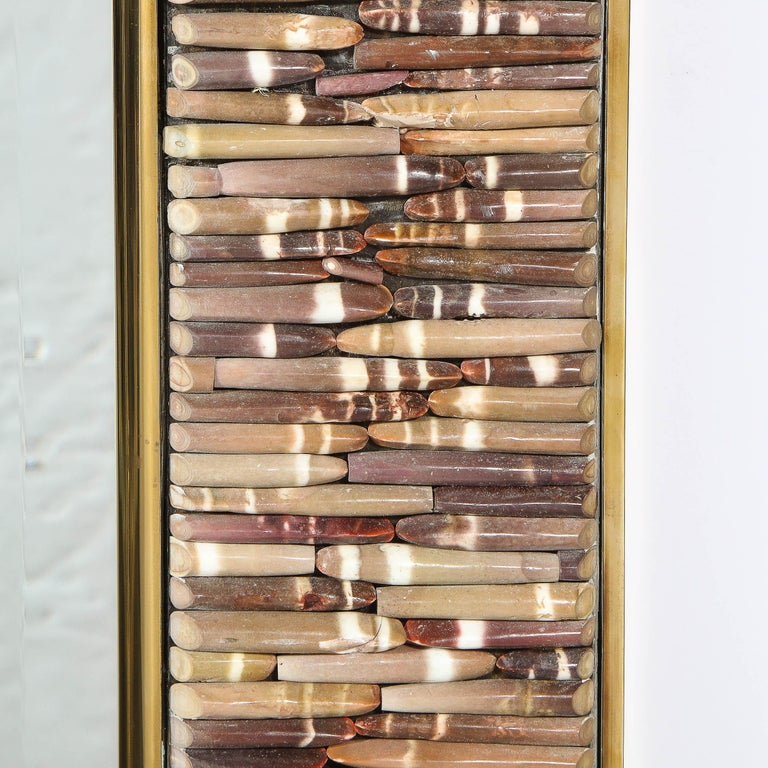 Modernist Sea Urchin Spine Mirror in Sculpted Brass in Style of Joseph ...