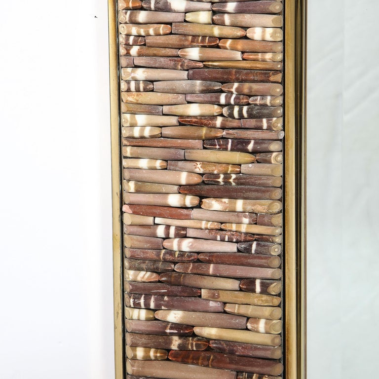 Modernist Sea Urchin Spine Mirror in Sculpted Brass in Style of Joseph ...