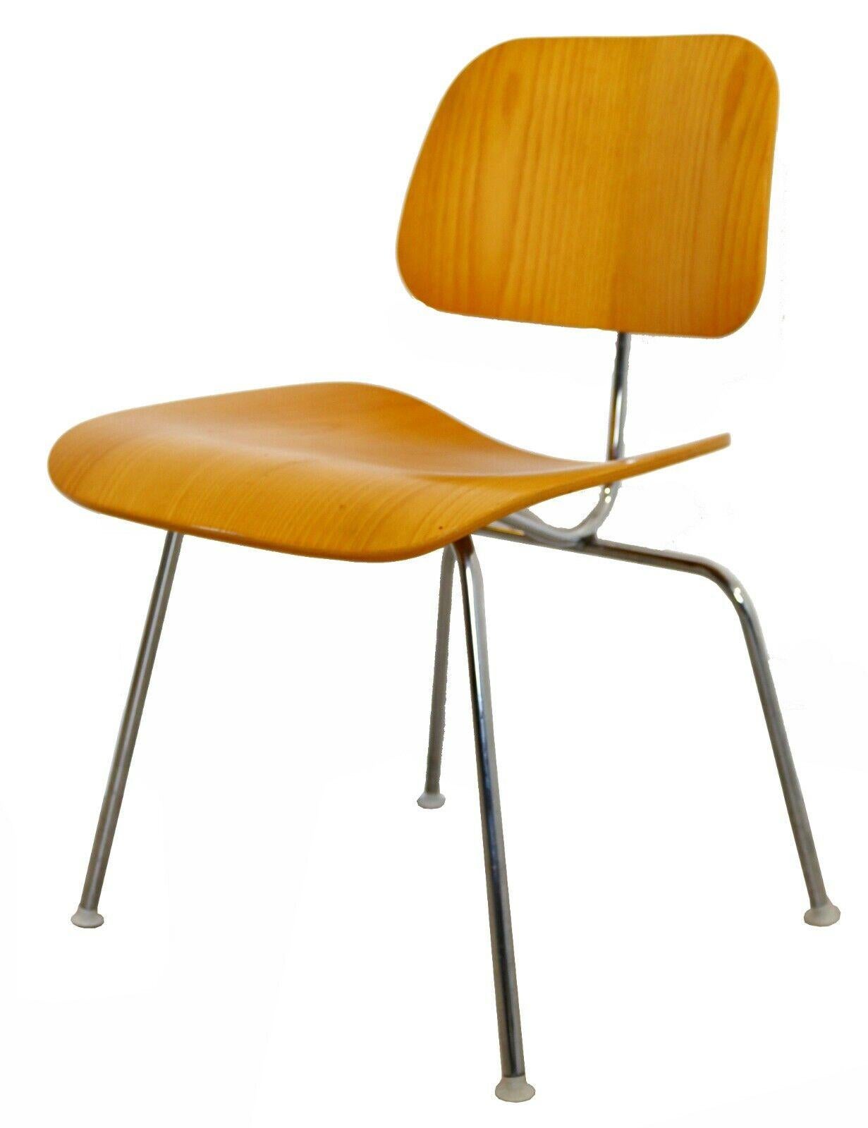 Modernist Set of 4 Eames for Herman Miller DCW Chrome Wood Chairs 2000s ...