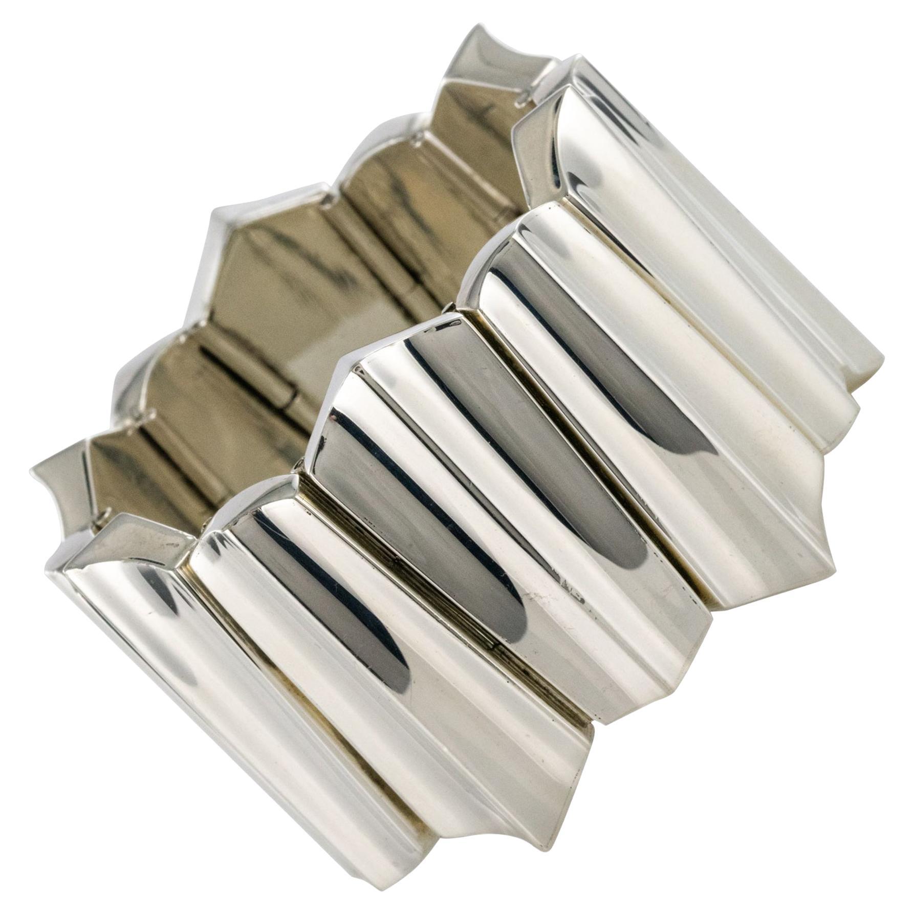 Modernist Silver Designer Cuff Bracelet For Sale at 1stDibs | designer ...