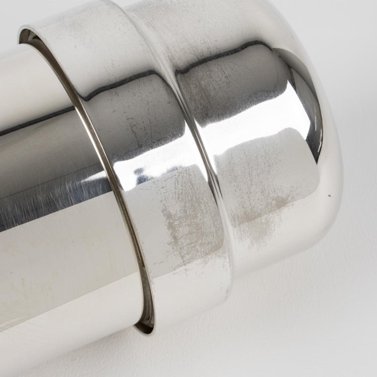 Modernist Silver Plate Cocktail Martini Shaker by PM Italy, 1970s For ...