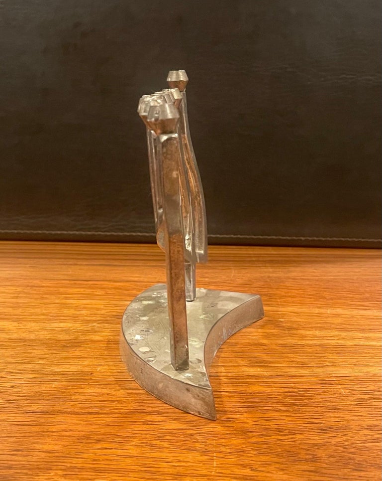 Modernist Silver Plate Menorah For Sale at 1stDibs