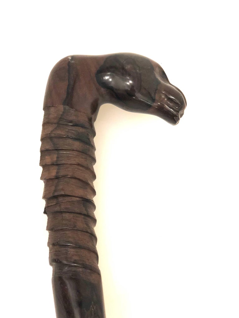 Modernist Solid Cocobolo Wood Hand-Carved Walking Cane/Stick at 1stDibs ...