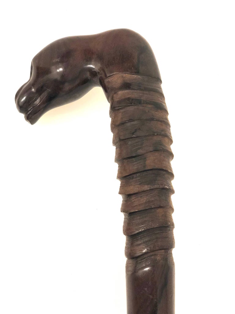 Modernist Solid Cocobolo Wood Hand-Carved Walking Cane/Stick at 1stDibs ...