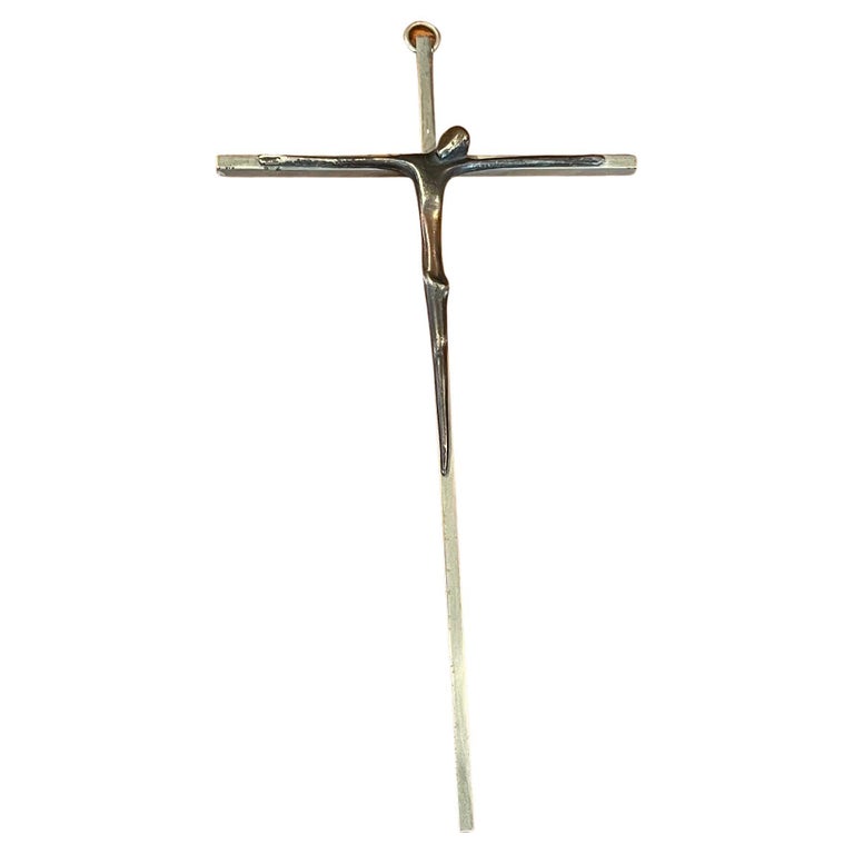 Modernist Stainless Steel Crucifix / Cross For Sale at 1stDibs