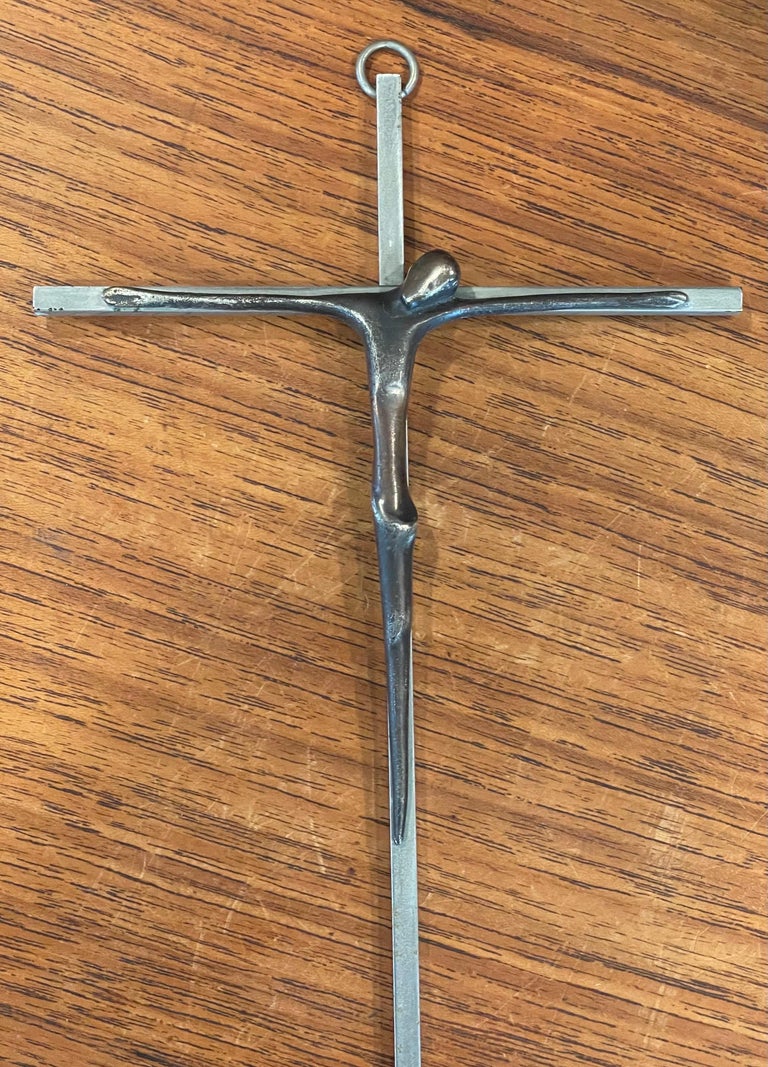 Modernist Stainless Steel Crucifix / Cross For Sale at 1stDibs