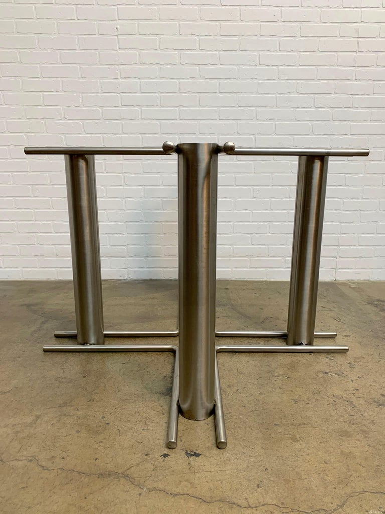 Modernist Stainless Steel Table Base For Sale at 1stDibs