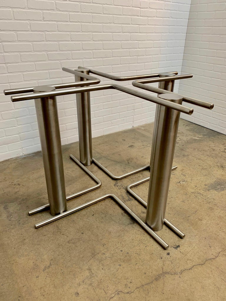 Modernist Stainless Steel Table Base For Sale at 1stDibs