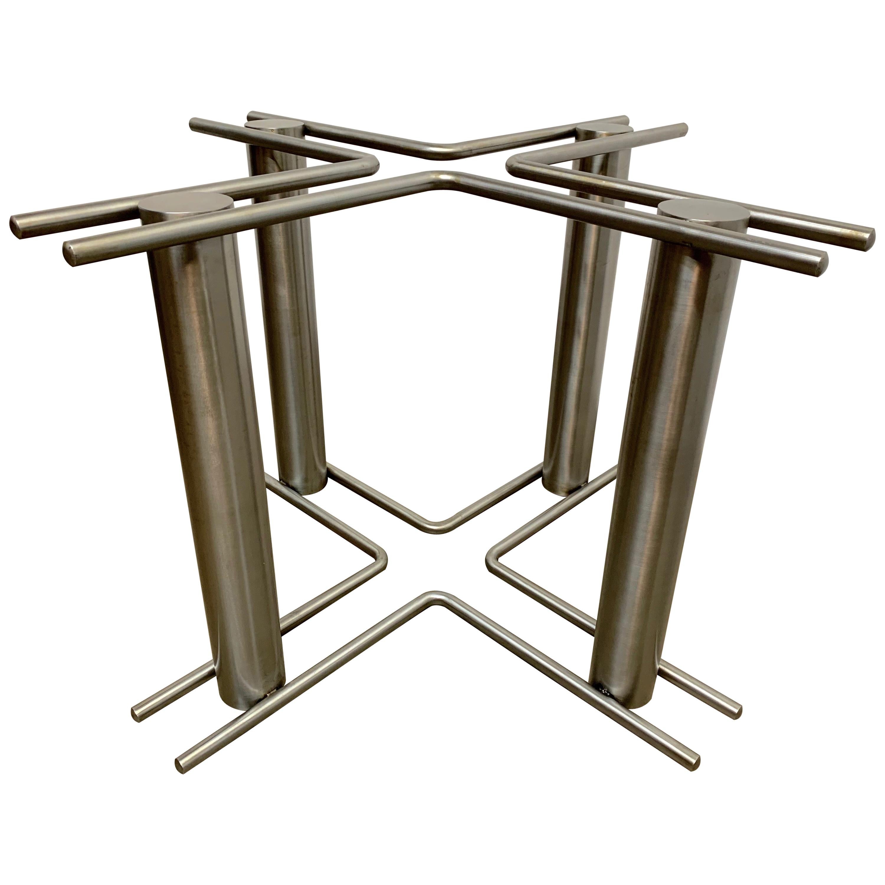 Modernist Stainless Steel Table Base For Sale at 1stDibs