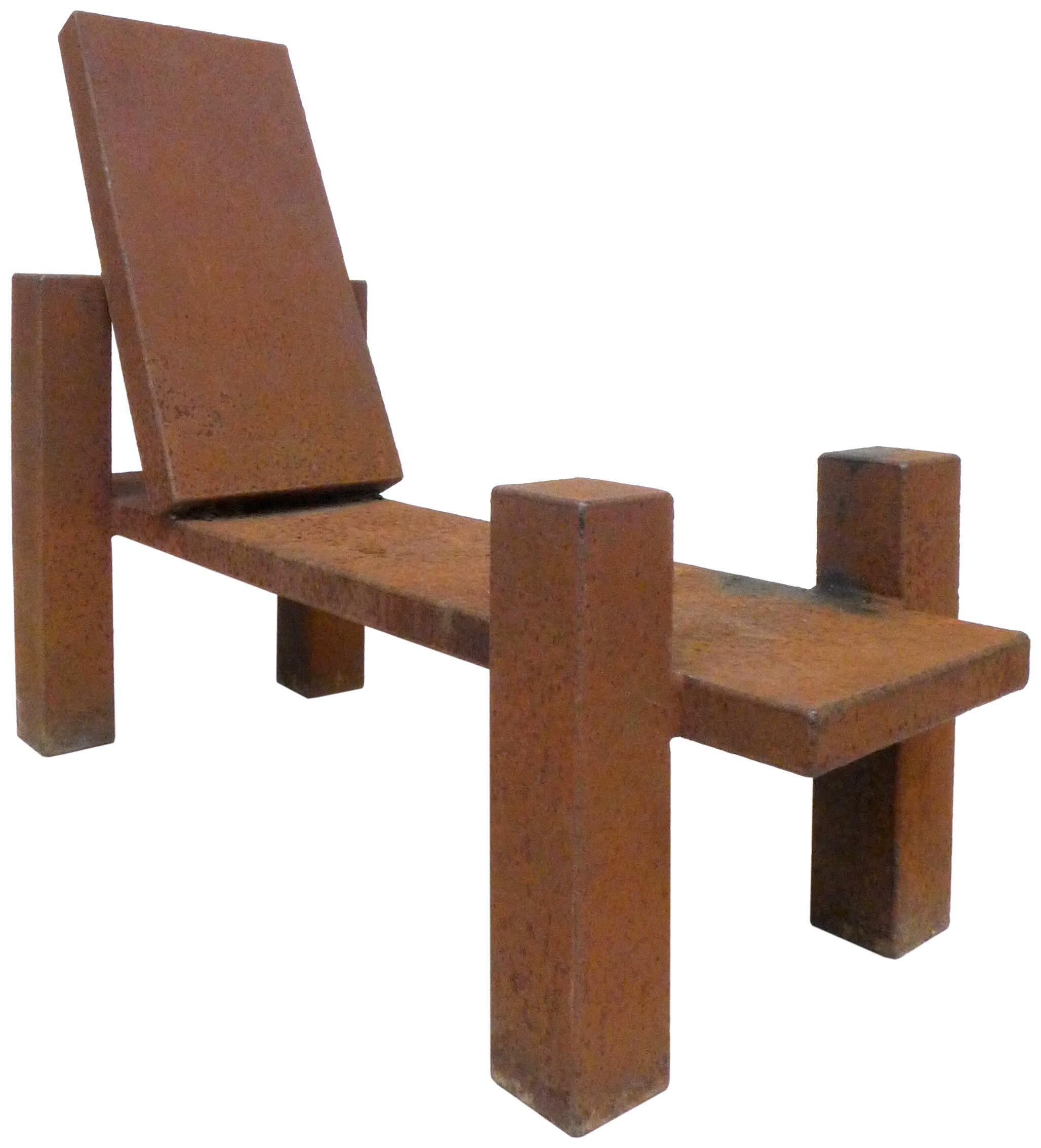 Modernist Steel Low Lounge Chair For Sale at 1stDibs