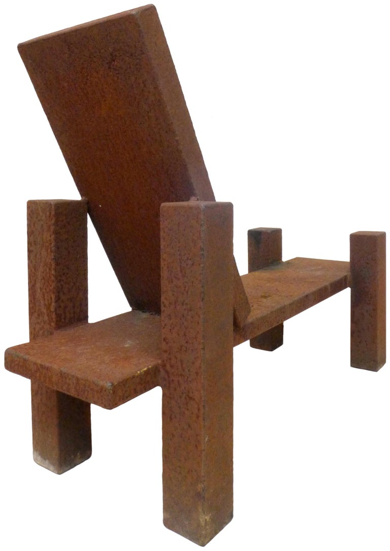 Modernist Steel Low Lounge Chair For Sale at 1stDibs