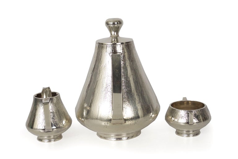 Modernist Sterling Silver 3-Piece Tea or Coffee Service by Peter Lunn ...