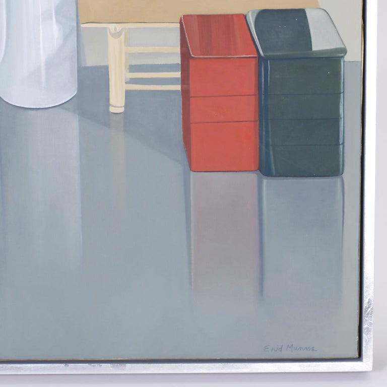 Modernist Still Life Oil Painting on Canvas by Enid Munroe For Sale at ...