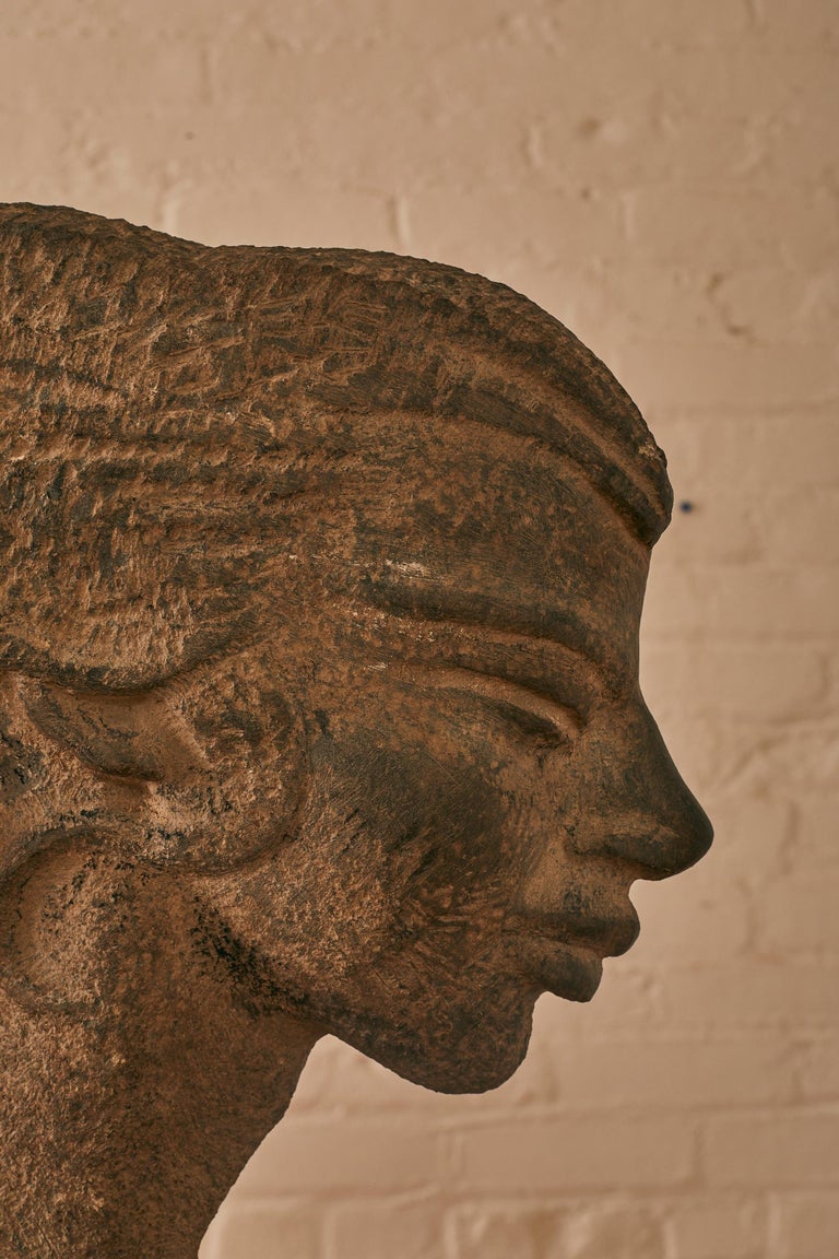 Modernist Stone Bust by Charles Gordon Cutler For Sale at 1stDibs