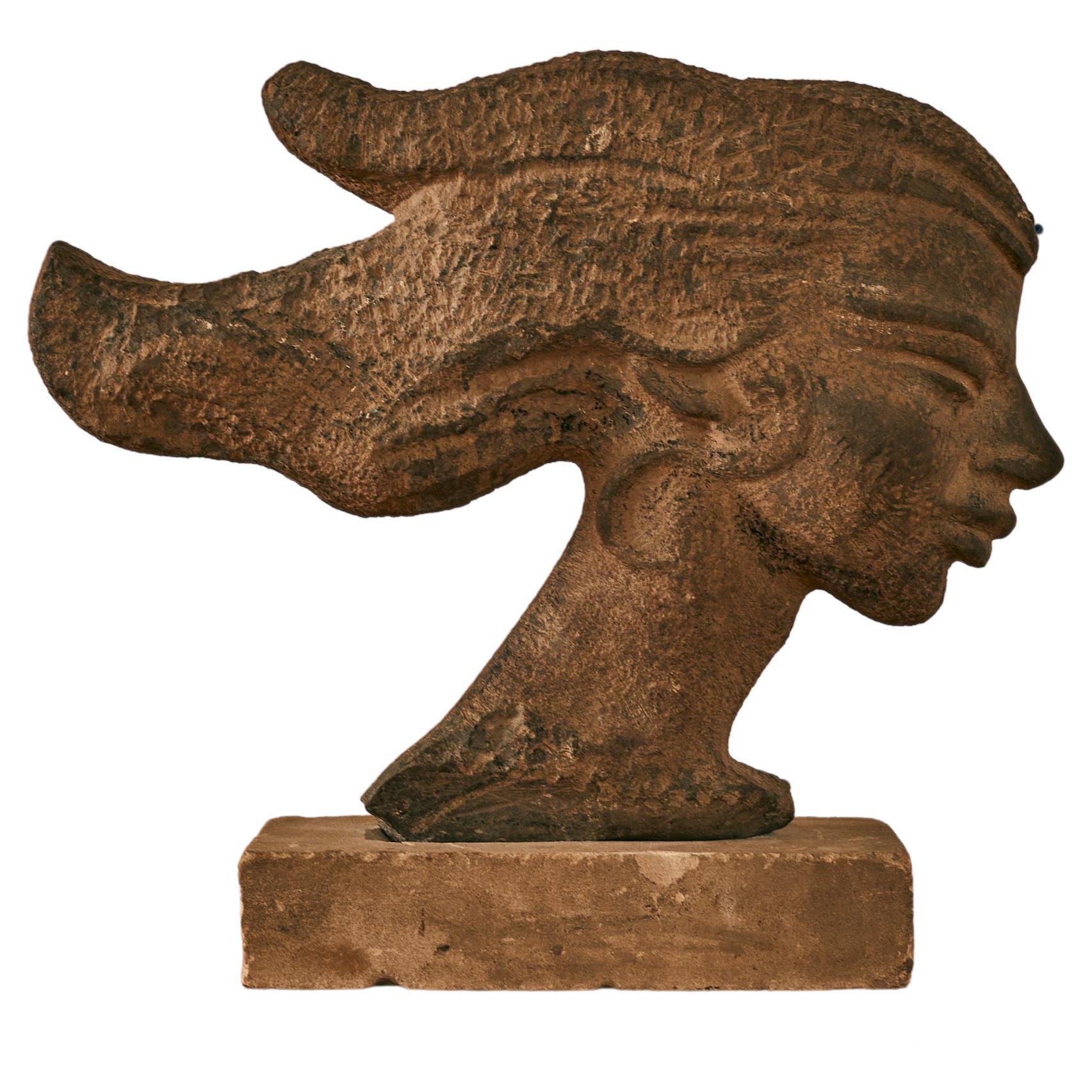 Modernist Stone Bust by Charles Gordon Cutler For Sale at 1stDibs