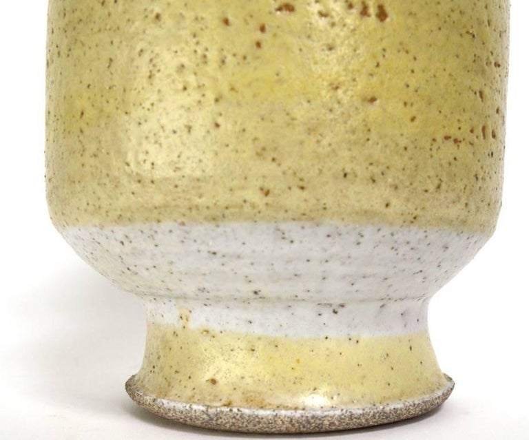 Modernist Stoneware Pottery Vase in the Style of Raymor at 1stDibs